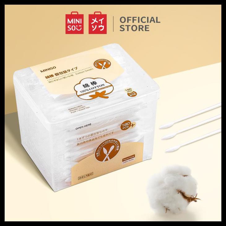 Jual Miniso Cotton Swab Dengan Batang Kertas Dibungkus 180 Pcs | Shopee ...