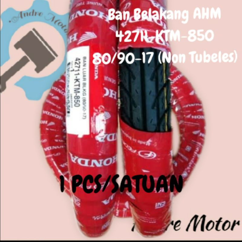 Jual BAN LUAR BELAKANG 80/90-17 ORIGINAL AHM NON TUBELES 42711-KTM-950 ...