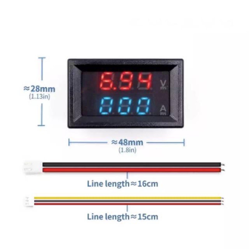 Jual Dual Volt Amp Meter Digital Ampere Meter Voltmeter 10A 0-100V ...