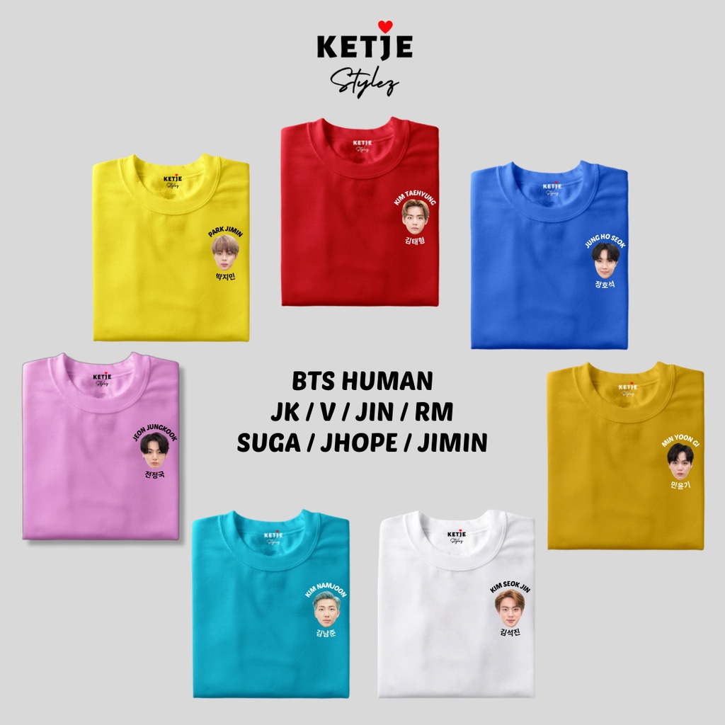 Jual Kaos BTS BT21 Human Oppa Series Jeon Jungkook Kim Taehyung V Kim ...