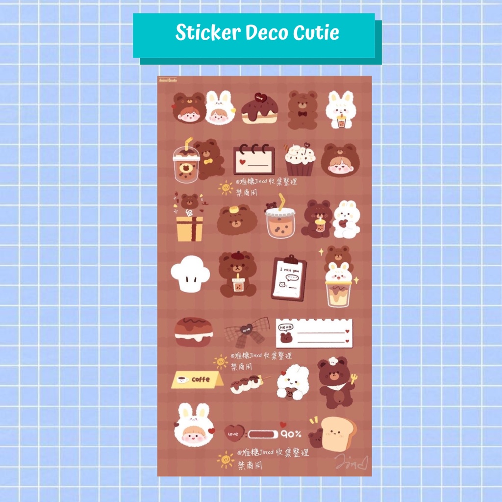 Jual Stiker Korea Lucu Coklat /Stiker Cute Beruang Coklat/ Sticker Cute ...