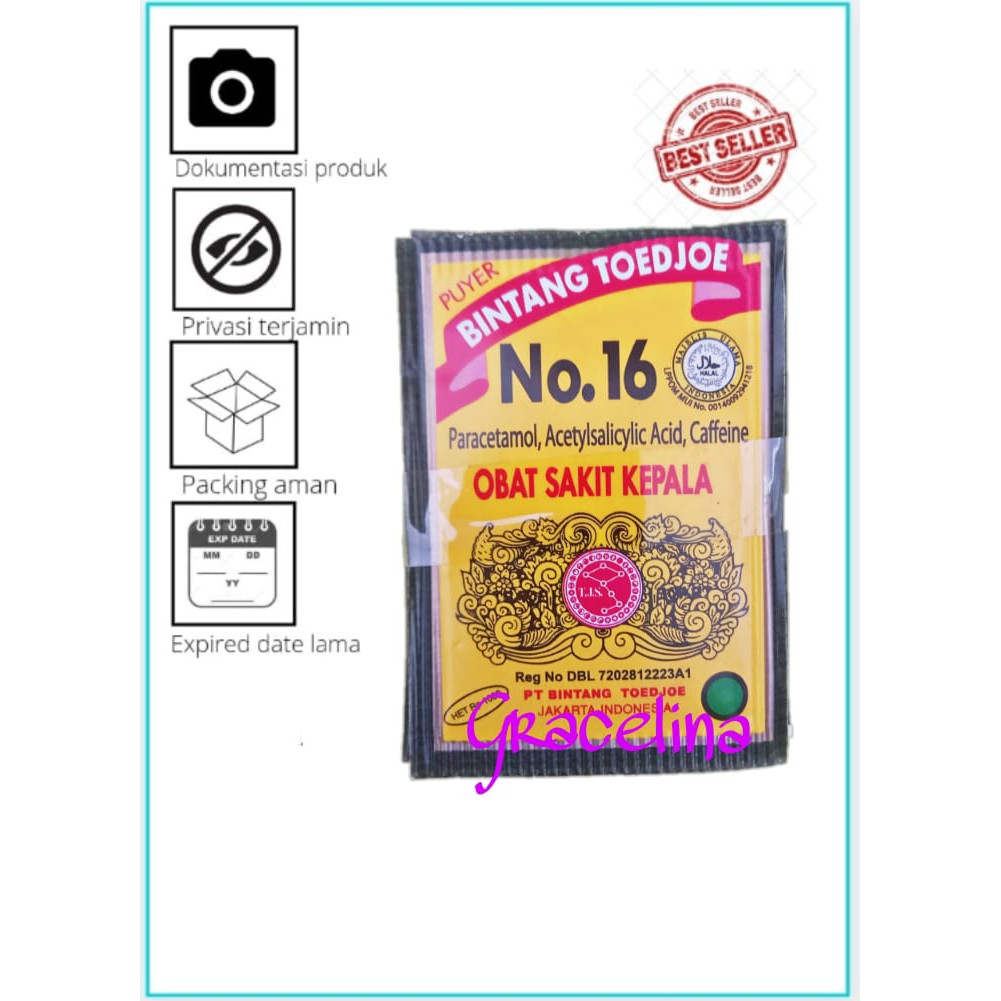 Jual Obat demam/ Puyer Bintang Toedjoe No 16 1 g 12 Sachet | Shopee ...