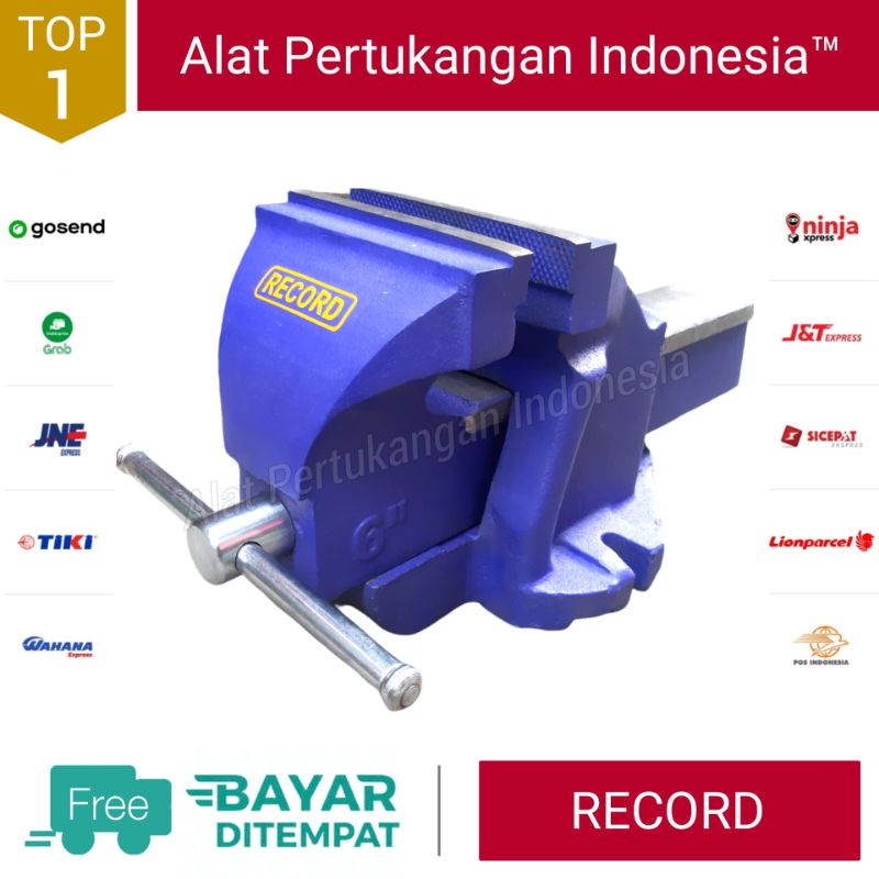 Jual RECORD Ragum Catok Besi Tanggem Putar Made in INDIA - Bench Vise ...