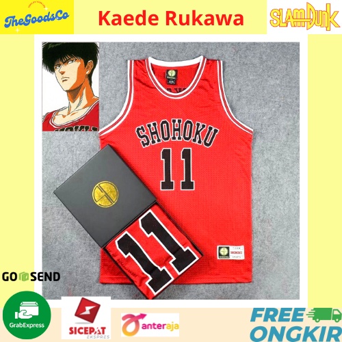 Jual Jersey Shohoku Kaede Rukawa Slam Dunk Baju Basket Cosplay Merah ...
