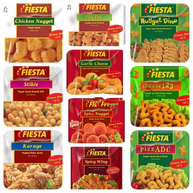 Jual FIESTA CHICKEN NUGGET/ STIKIE/ SPICY WING/ KARAAGE/ CHEESY LOVER ...