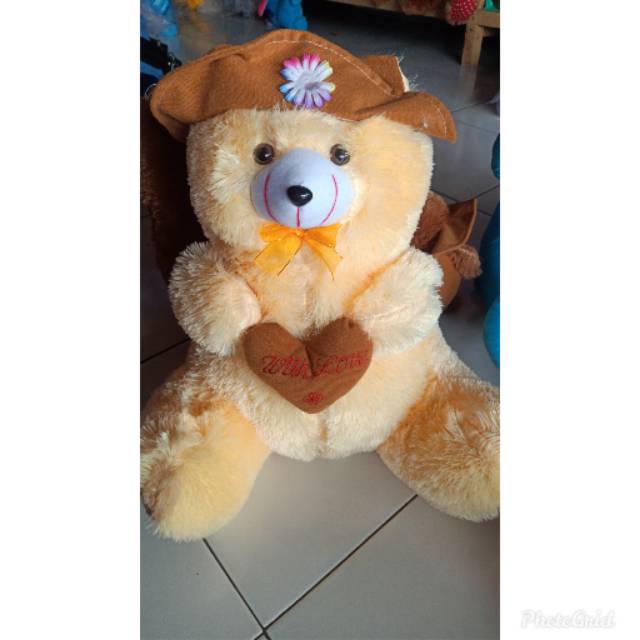 Jual Boneka teddy bear topi duduk XL | Shopee Indonesia