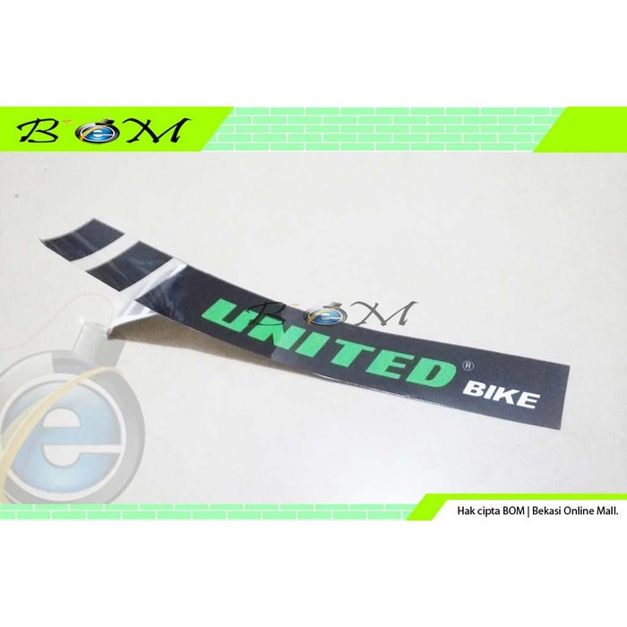 Jual sticker stiker decal transparan speda sepeda logo united hijau ...
