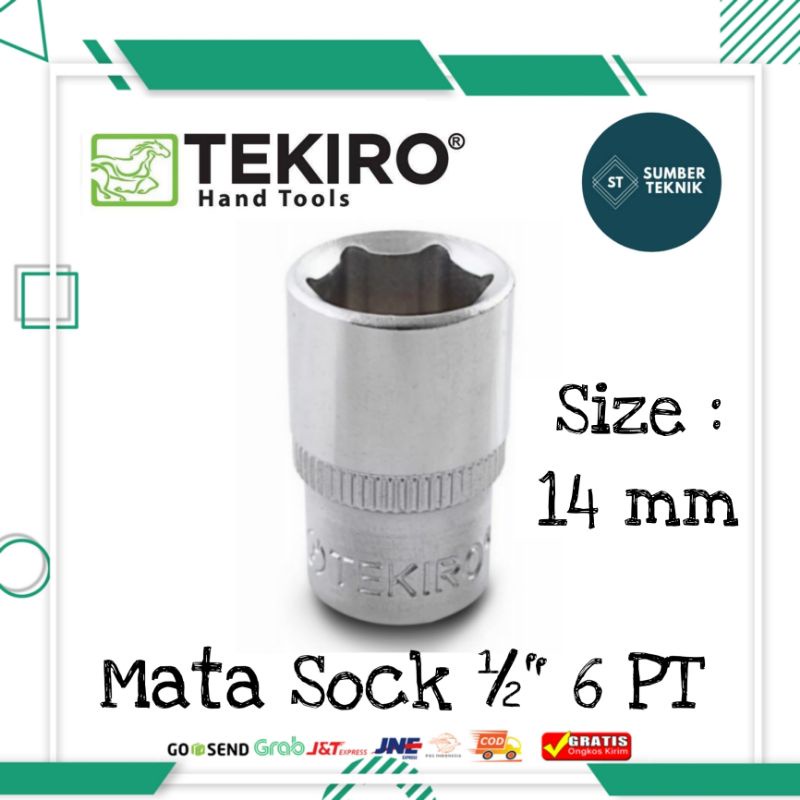 Jual Tekiro Mata Kunci Sock 14 mm 1/2 DR 6 PT / Hand Socket | Shopee Indonesia