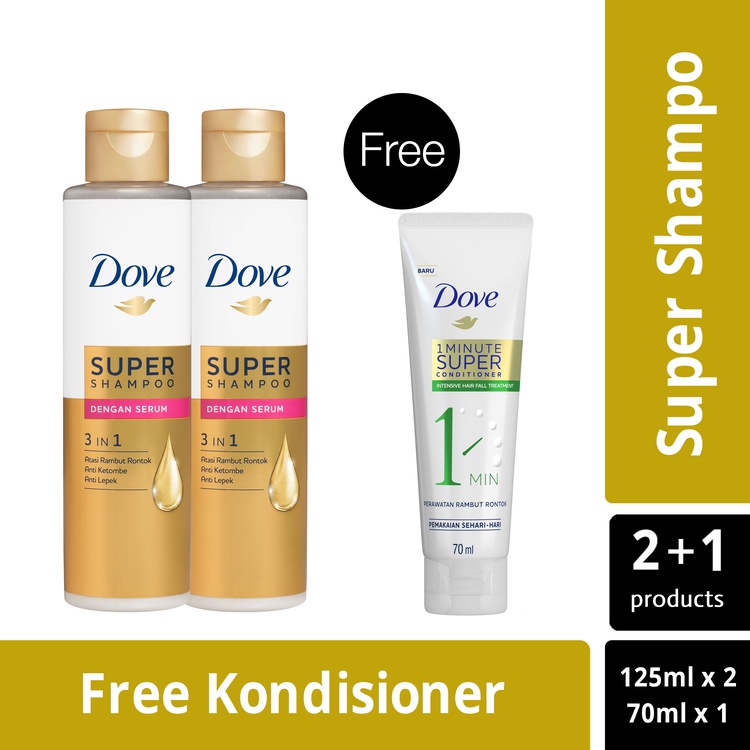 Jual Buy 2 Dove Super Shampoo 125ml FREE Super Condi Intensive Hair ...