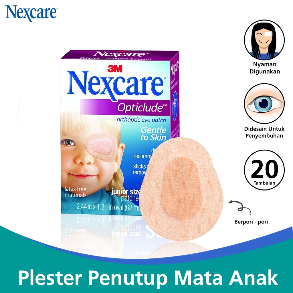 Jual 3M Nexcare Plester Penutup Mata Anak 20 Pcs Opticlude Eye Patch ...