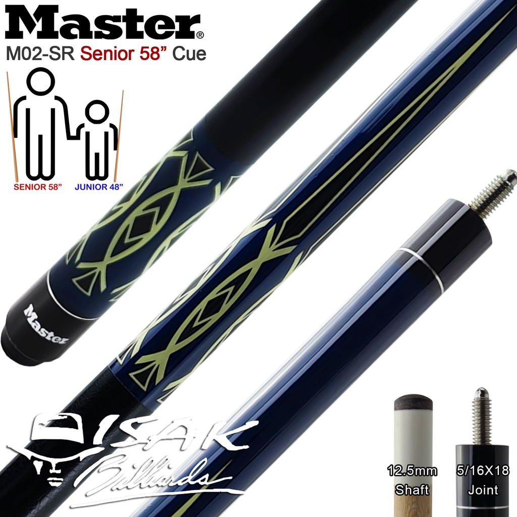 Jual Senior Pool Cue Master M02 - 58" inch Billiard Pool Stick Import ...