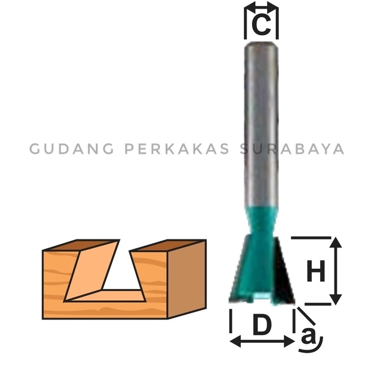Jual DOVE TAIL BIT MATA ROUTER TRIMMER BIT MATA PROFIL PROVIL KAYU AS 1 ...
