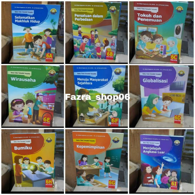 Jual Buku Teks Tematik terpadu SD/mi kelas 6A/6B/6C/6D/6E/6F/6G/6H/6I revisi K13 Yudhistira ...
