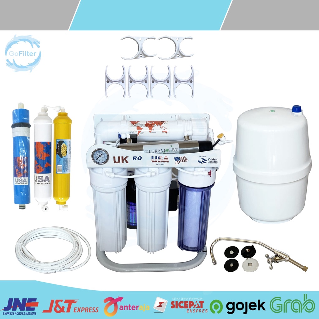 Jual MESIN FILTER AIR MINUM UNDERSINK RO 7 STEP STAGE + UV ULTRAVIOLET REVERSE OSMOSIS UK 100 ...