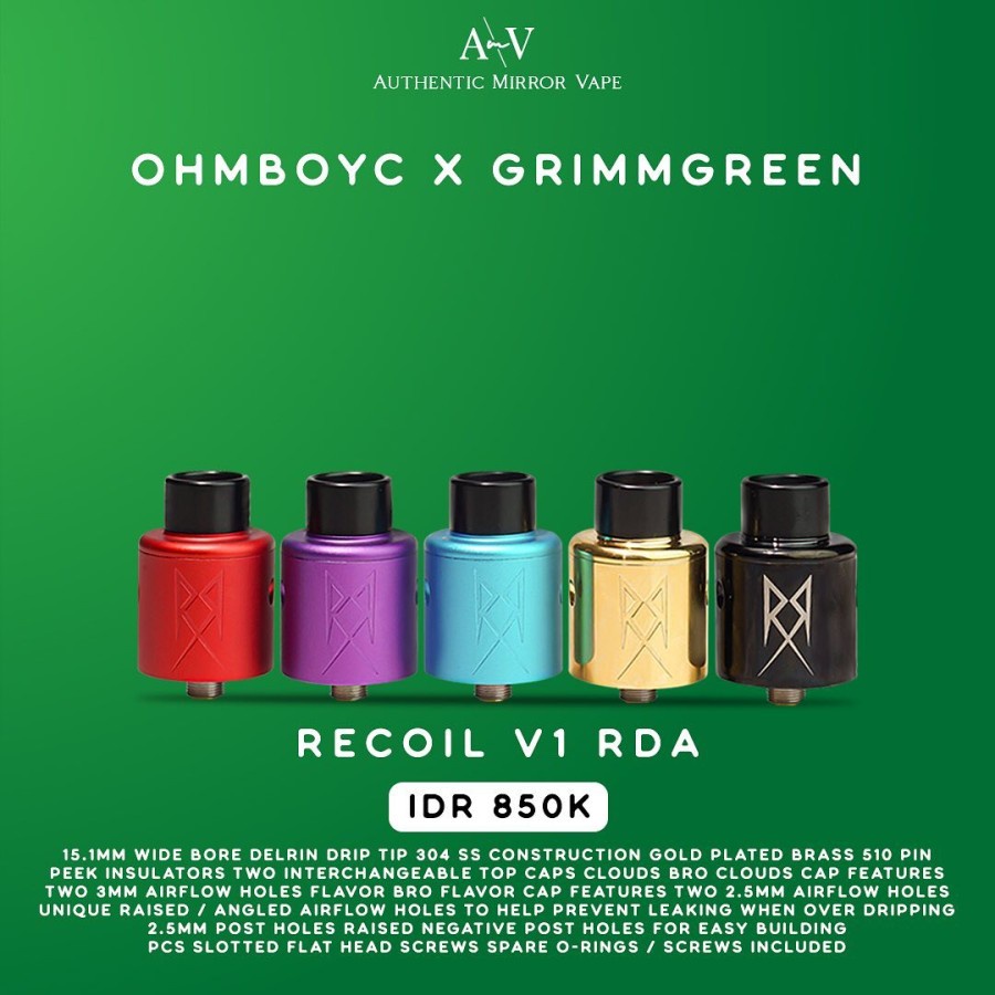 Jual Recoil RDA V1 24MM by Grimmgreen x Ohmboyoc - AT | Shopee Indonesia
