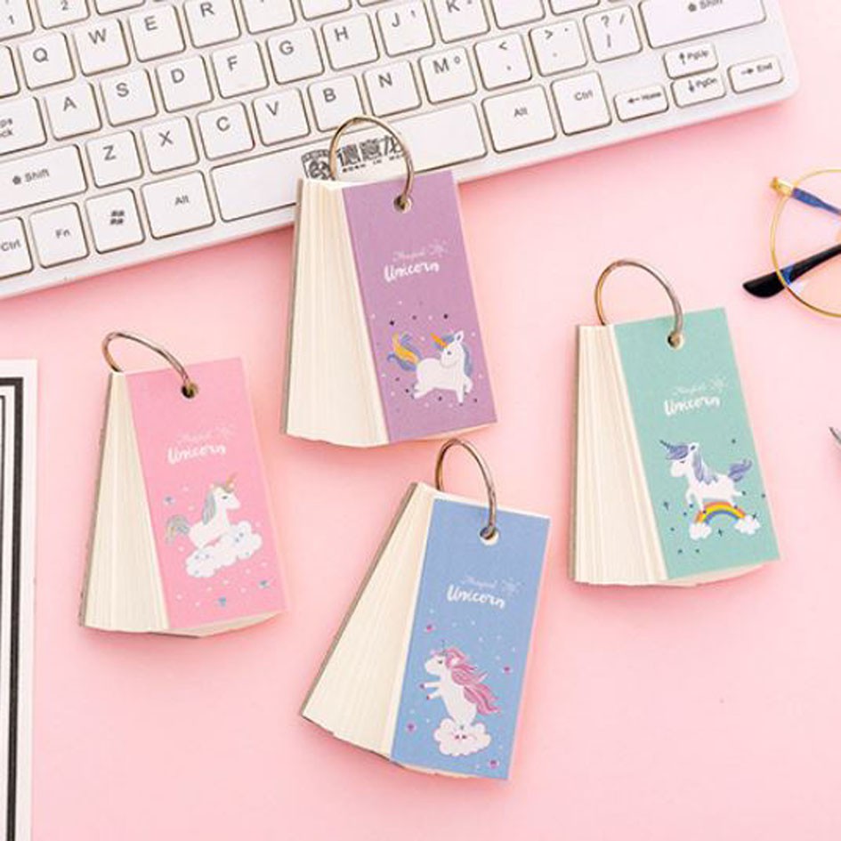 Jual catatan memo notepad ring cartoon unicorn sno055 | Shopee Indonesia