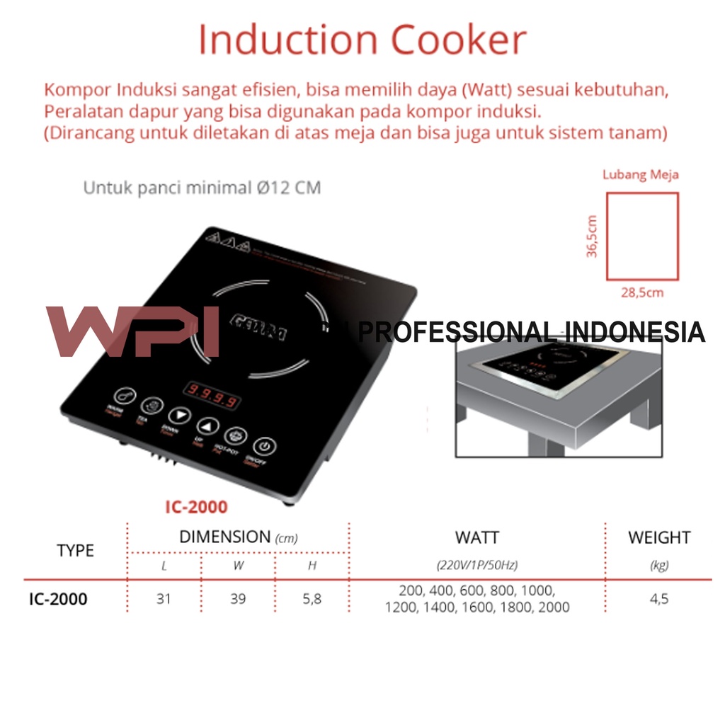 Jual Getra IC-2000 Induction Cooker - Kompor Listrik Induksi Garansi ...
