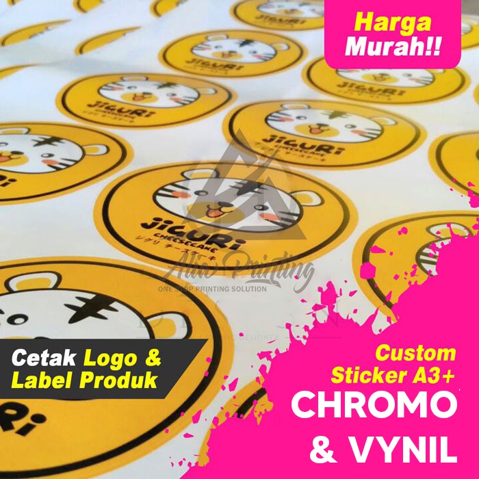 Jual CETAK STIKER LABEL PRODUK BAHAN CROMO & VYNIL | Shopee Indonesia
