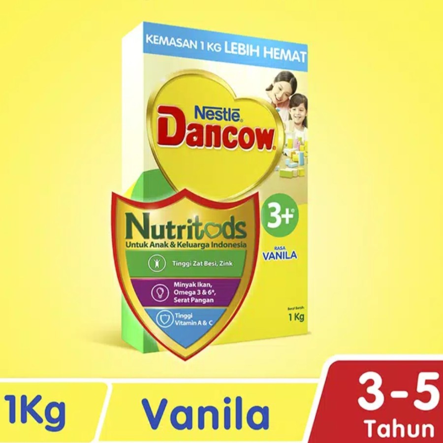 Jual DANCOW 3+ VANILA KEMASAN 1KG DANCOW 3-5 TAHUN / DANCOW 3 TAHUN KE ...