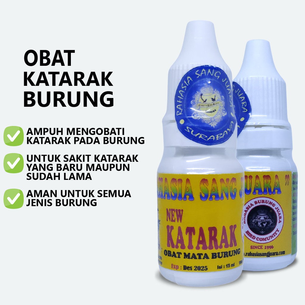 Jual OBAT KATARAK BURUNG MURAI KACER KENARI CUCAK IJO PLECI LOVEBIRD ...