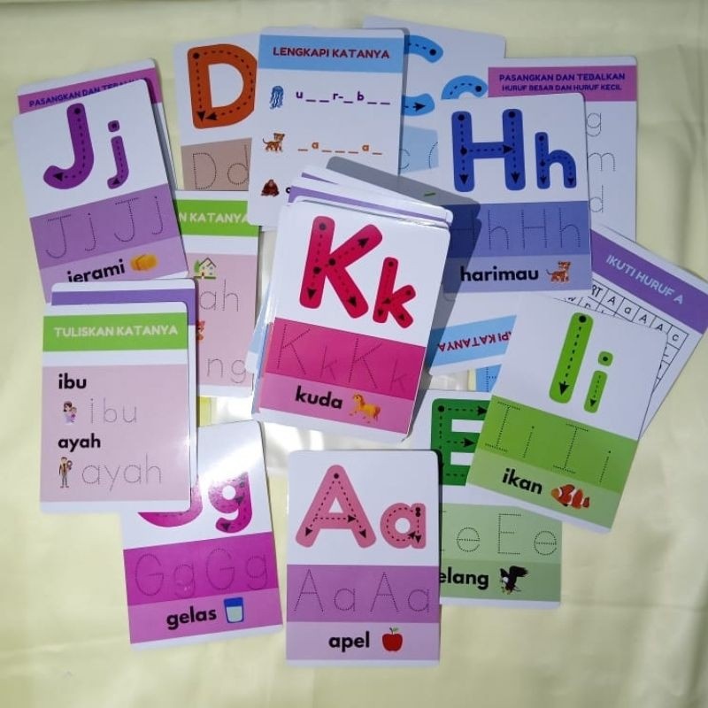 Jual WIPE AND CLEAN FLASH CARDS FLASHCARD BOOK BUKU KARTU EDUKASI HURUF ...