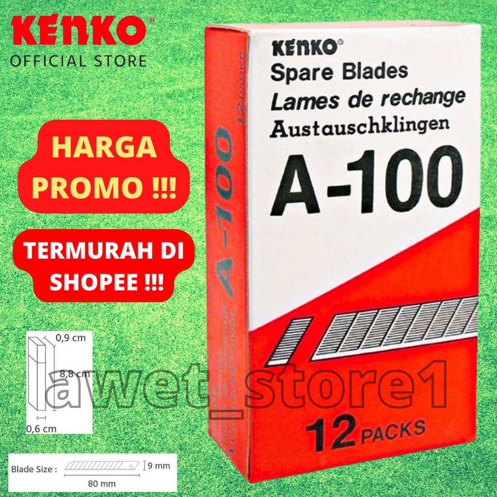 Jual Isi Cutter Mini / Kecil KENKO A100 KOREA ORI (per Pack isi 12 tube ...