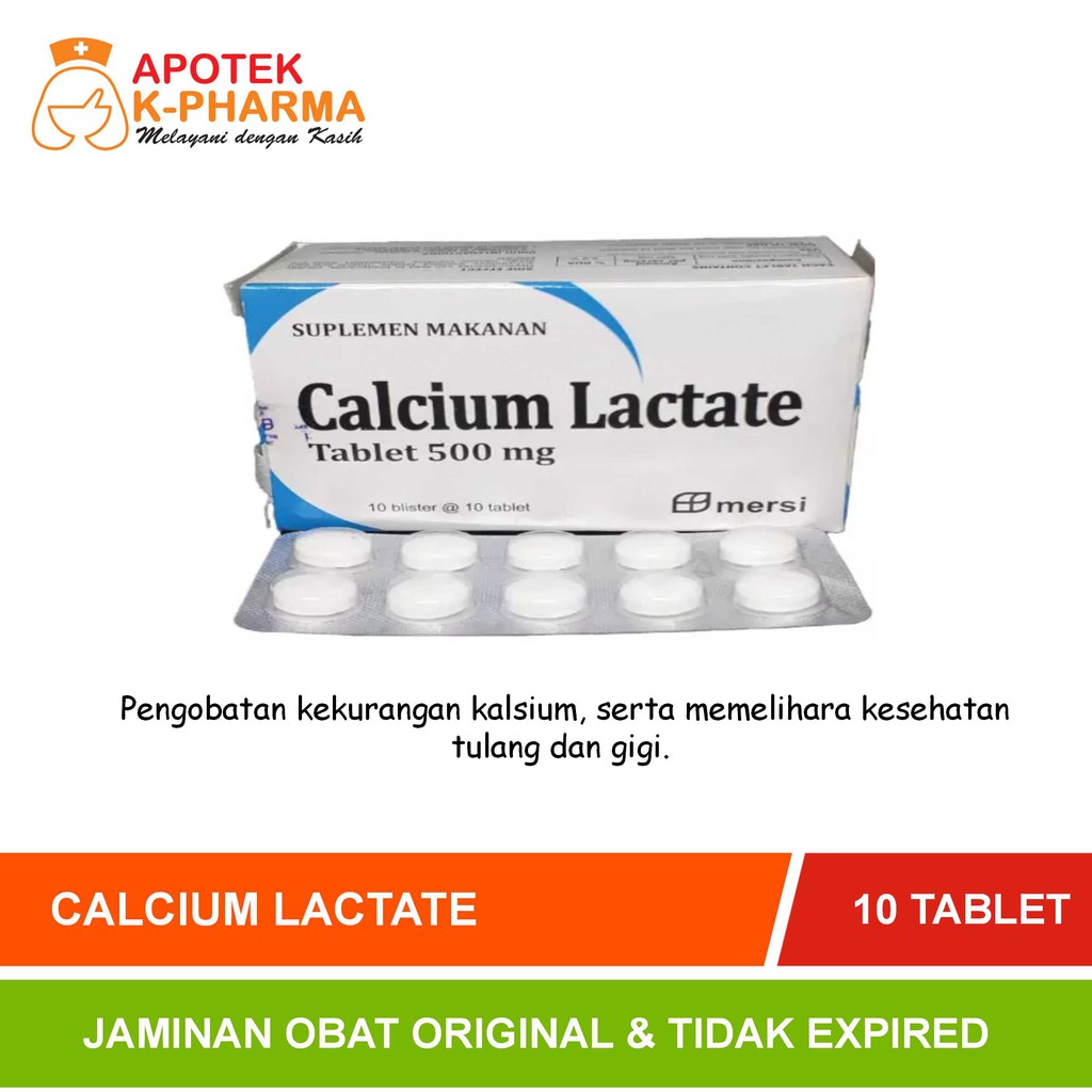 Jual Calcium Lactate Strip Isi 10 Tablet Obat Original Mersi | Shopee ...