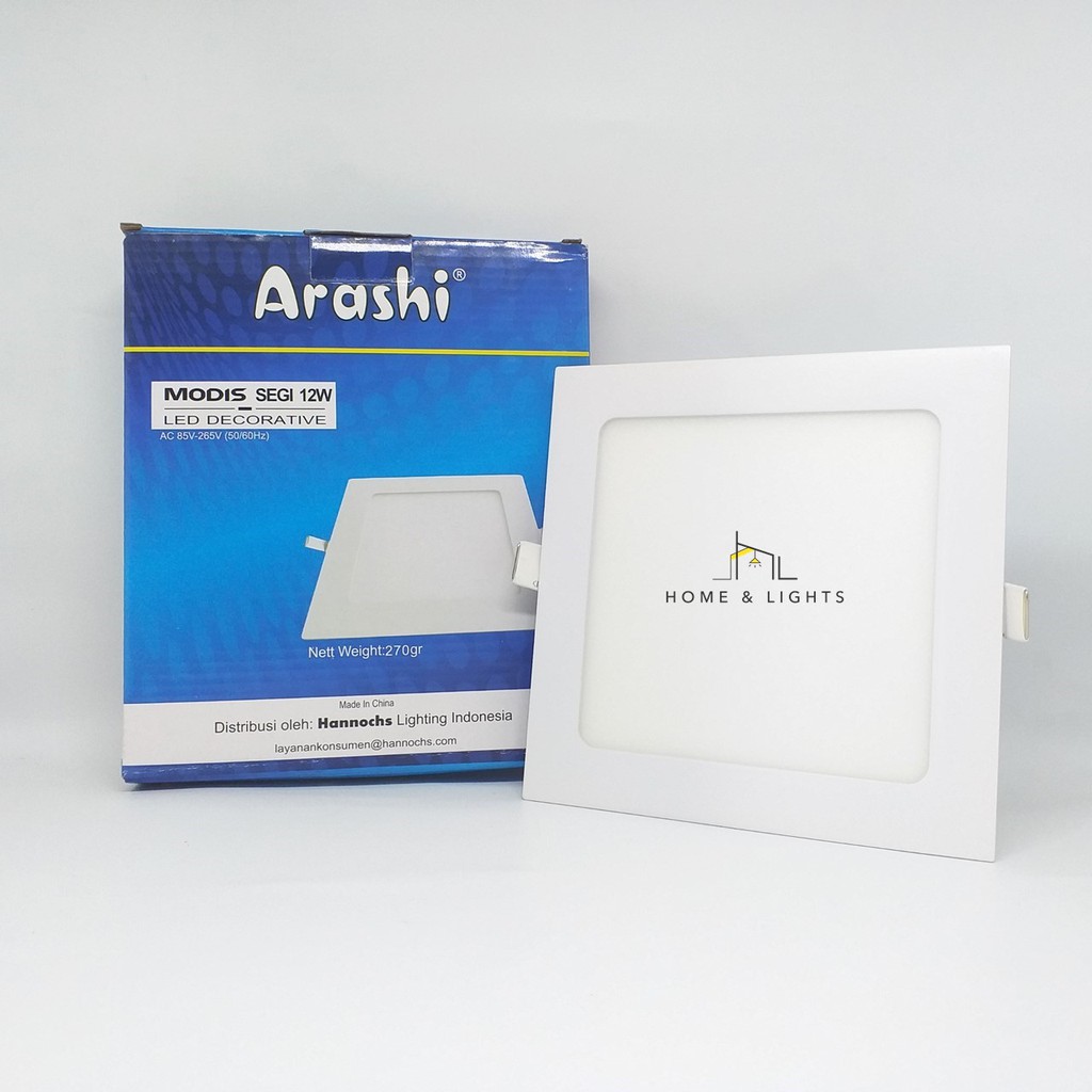Jual Downlight LED Panel Segi 5 inch 12W / Lampu Panel LED / Arashi ...