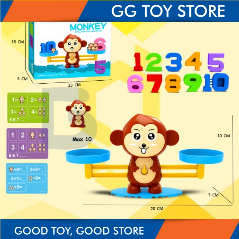 Jual BRO1250 Timbangan Monyet Monkey Balance Belajar Berhitung Mainan ...