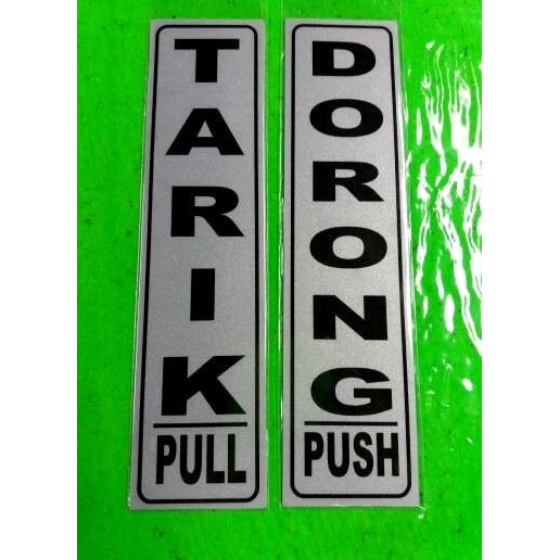 Jual Dijual sign label sticker dorong tarik pintu door sign pull push ...