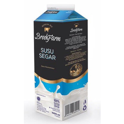 Jual BROOKFARM SUSU SEGAR 1 LT - 1 DUS (6 LITER) | Shopee Indonesia