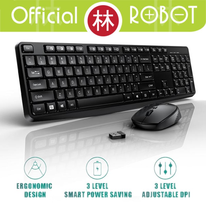 Jual KEYBOARD WIRELESS ROBOT KM3100 COMBO SET OPTICAL MOUSE 2.4G ...