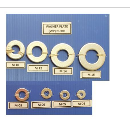 Jual Washer Plate Ring Plat Putih M8 M10 M12 8 10 12 mm 8mm 10mm 12mm ...