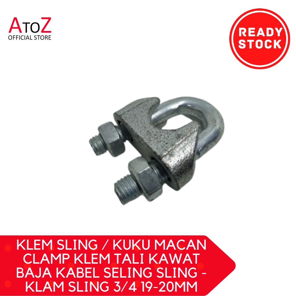 Jual KLEM SLING / KUKU MACAN CLAMP KLEM TALI KAWAT BAJA KABEL SELING ...