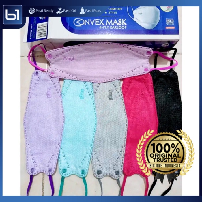 Jual Masker Sensi Convex 4ply Earloop BOX Warna Lengkap, Sensi Convex ...