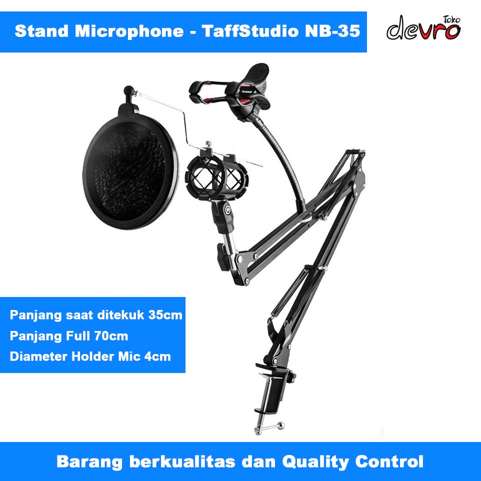Jual Stand Mikrofon - Stand Microphone dgn Pop Filter dan Holder ...