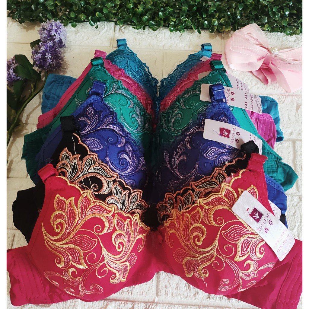 Jual Bh bra tanpa kawat kait 3 Motif brukat bunga / Size 36 38 40 42 ...