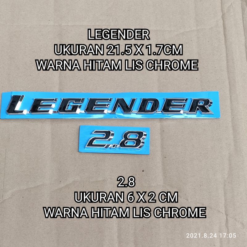 Jual emblem bagasi belakang LEGENDER 2.8 fortuner versi thailand ...