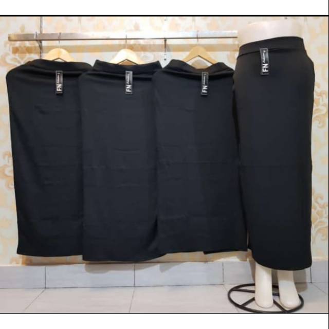 Jual Rok span scuba hitam polos real pict 100% | Shopee Indonesia