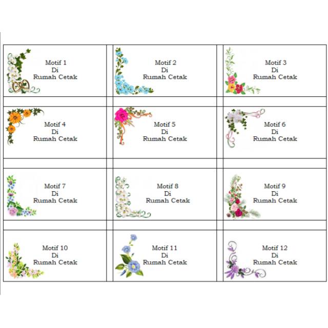 Jual Print/Cetak Label Undangan Motif Bunga | Shopee Indonesia