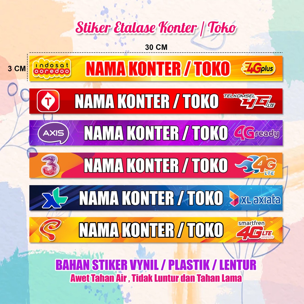 Jual Stiker Etalase Konter / Toko Murah / Stiker Vinyl ( Minimal 15 pcs ...