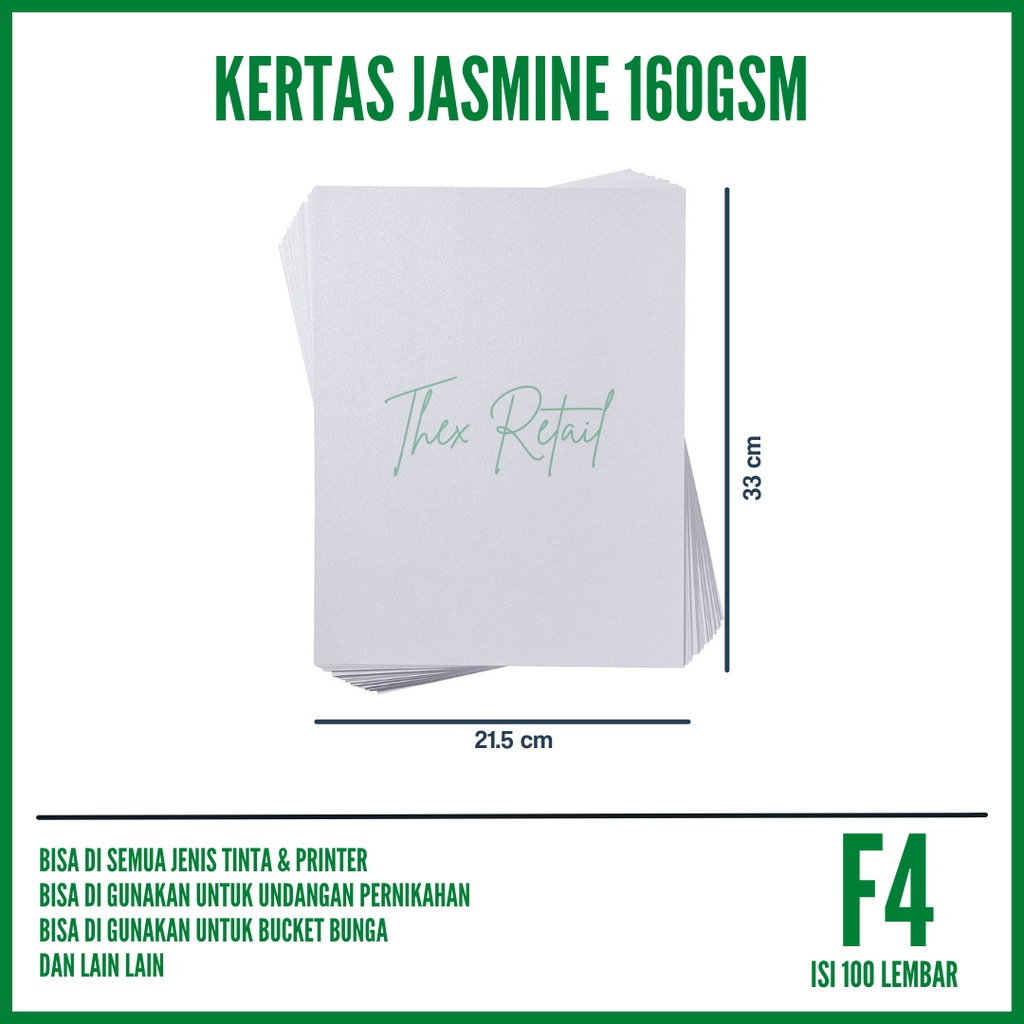 Jual Kertas Bunga Jasmine isi 100 lembar / Kertas Jasmine F4 / Undangan ...