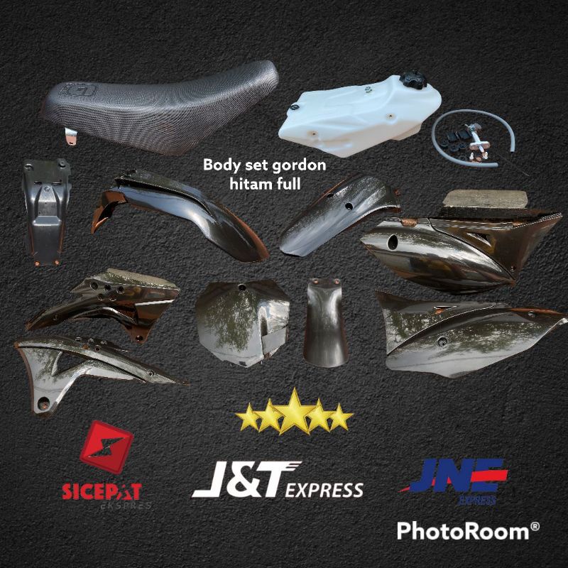 Jual Body Set GORDON PNP Kawasaki KlX 150 Full Set Warna Hitam | Shopee ...