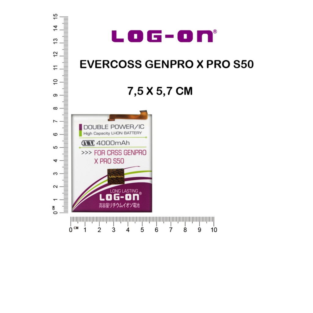 Jual BATERAI DOUBLE POWER LOG ON EVERCROSS S50 GENPRO X PRO ( 4000 MAH ...