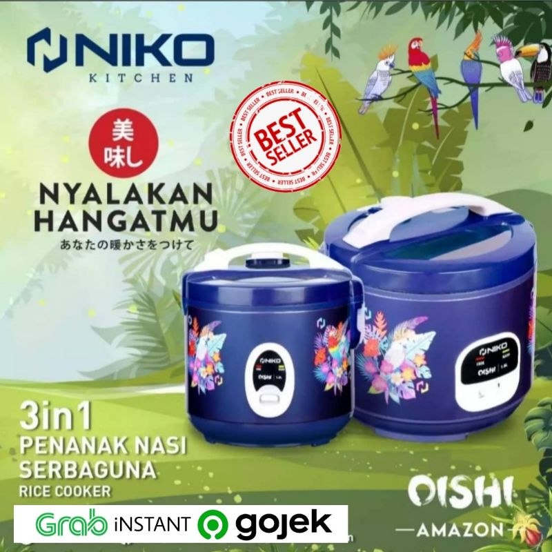 Jual NIKO RICE COOKER 3IN1 OISHI AMAZONE BATIK LANDMARK TUTUP KACA 1.2 ...