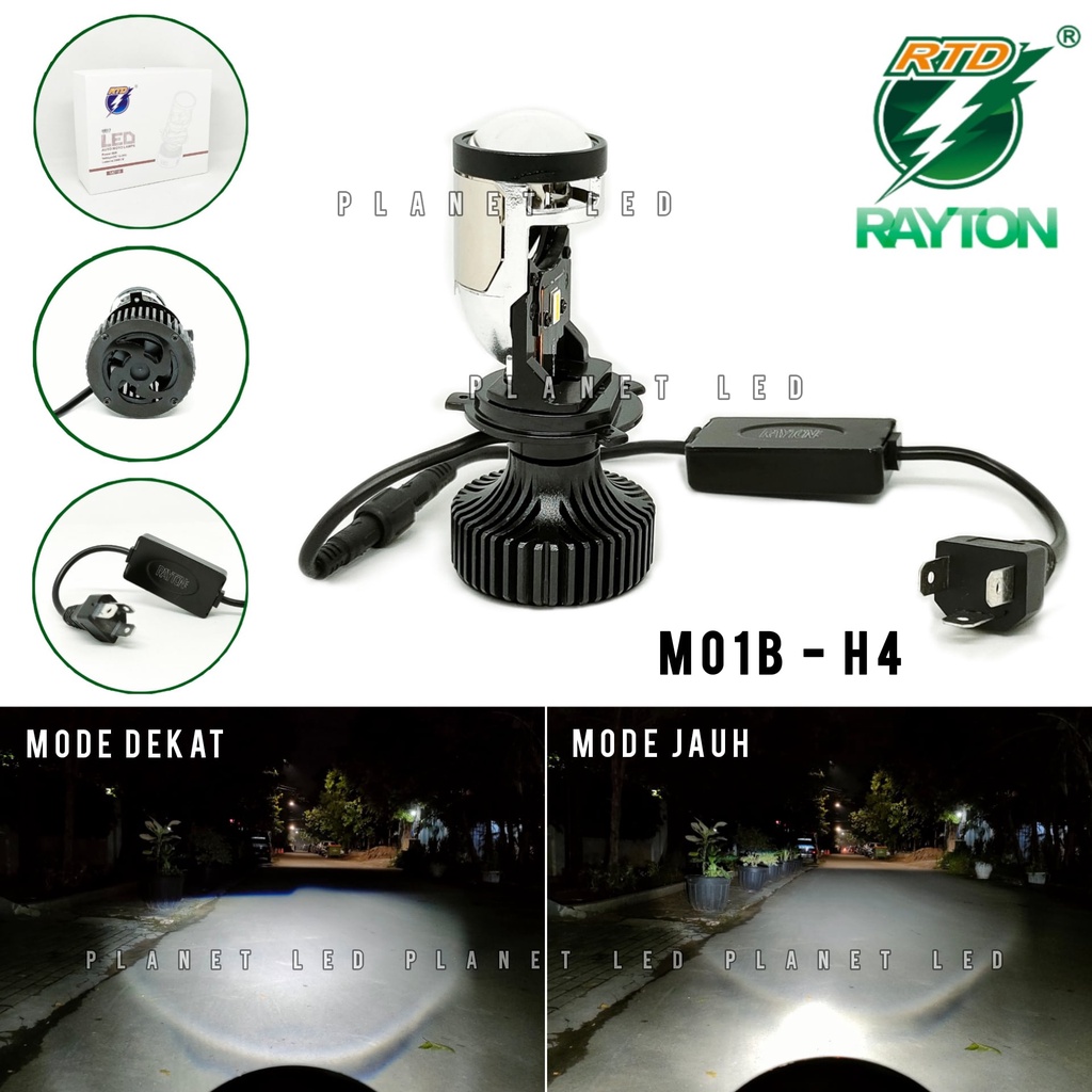 Jual ORIGINAL RTD Rayton - Lampu Utama LED M01B-H4 + Kipas Pendingin ...