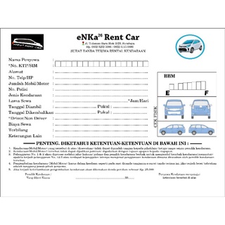 Jual Nota Custom/Nota Rental Mobil/Nota Mobil/Nota Sewa/Nota | Shopee ...
