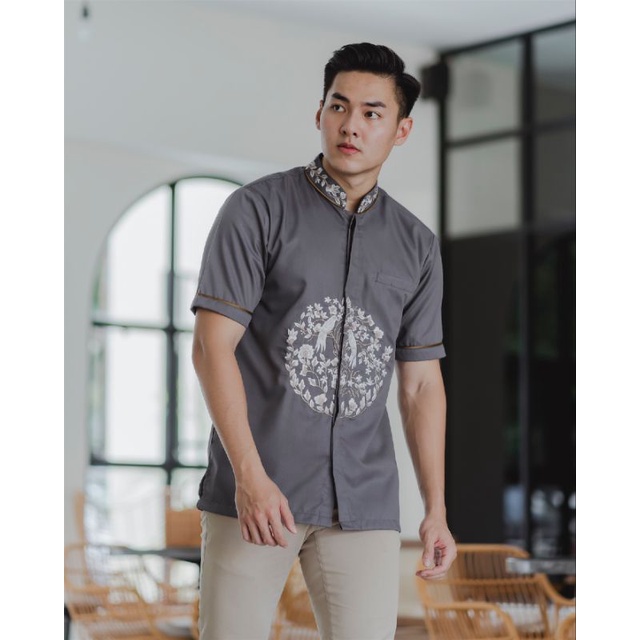Jual Kemeja Bordir Pria NUC.ID Hadi 01 (Abu) | Shopee Indonesia