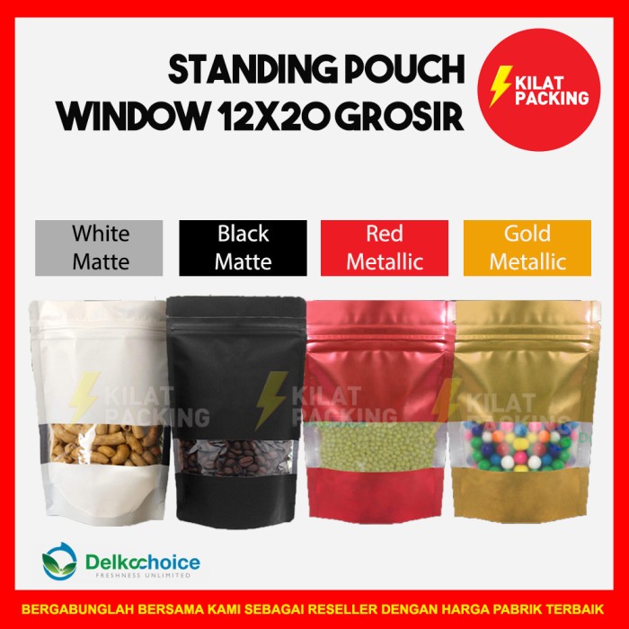 Jual display-food- standing pouch klip window metalize - plastik ...