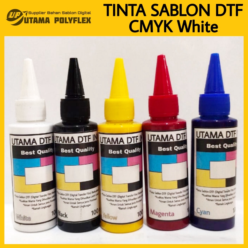 Jual Tinta Sablon DTF / Utama Digital Transfer Film Ink CMYK White 100 ...